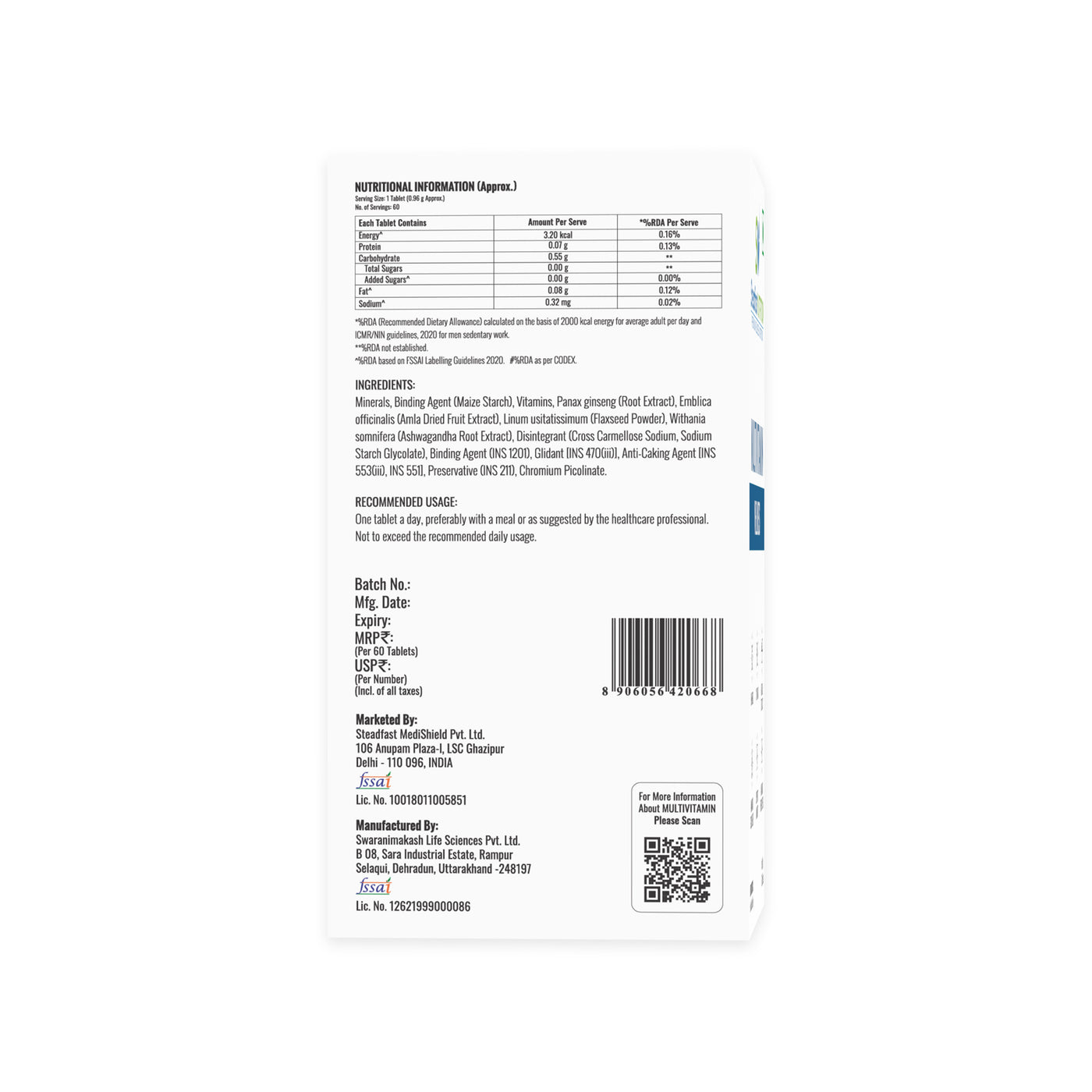 Multivitamin Tablets | Steadfast Nutrition