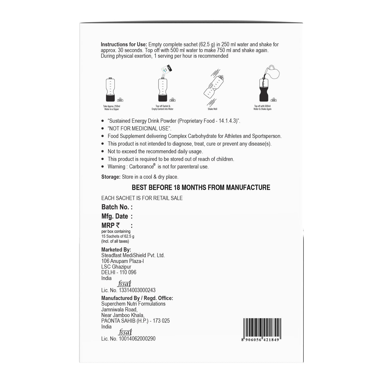 Best Carbohydrate Supplement Drink Online In India – Steadfast Nutrition