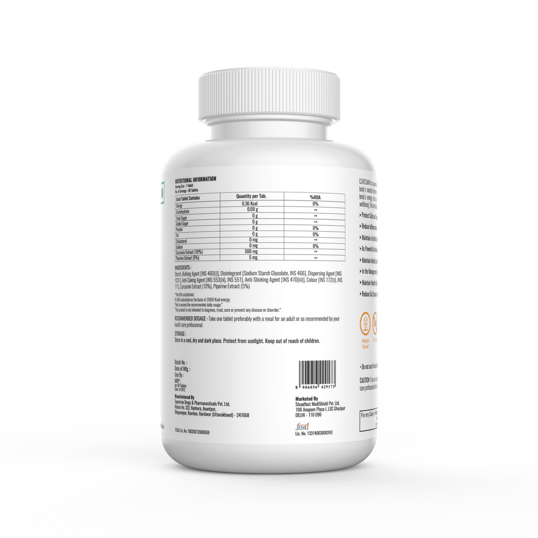 Buy Curcumin & Piperine Tablets | Powerful Antioxidant & Anti ...