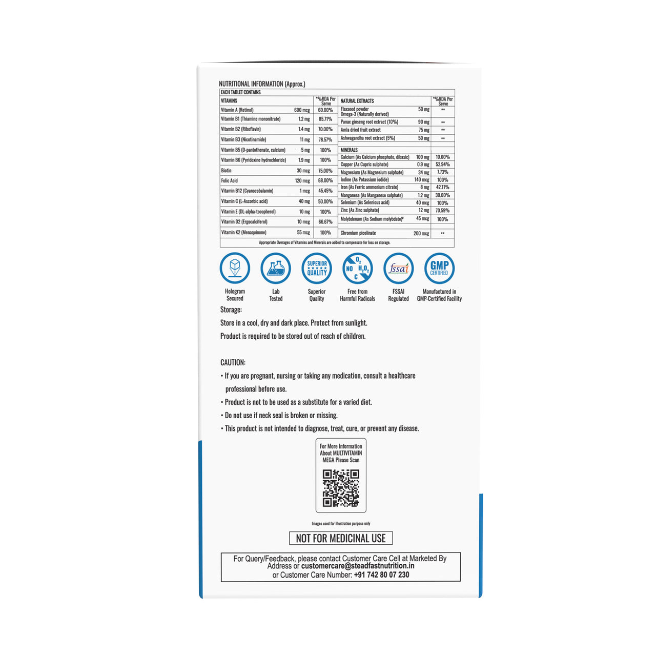 Multivitamin Mega Pack - 180 Tablets – Steadfast Nutrition