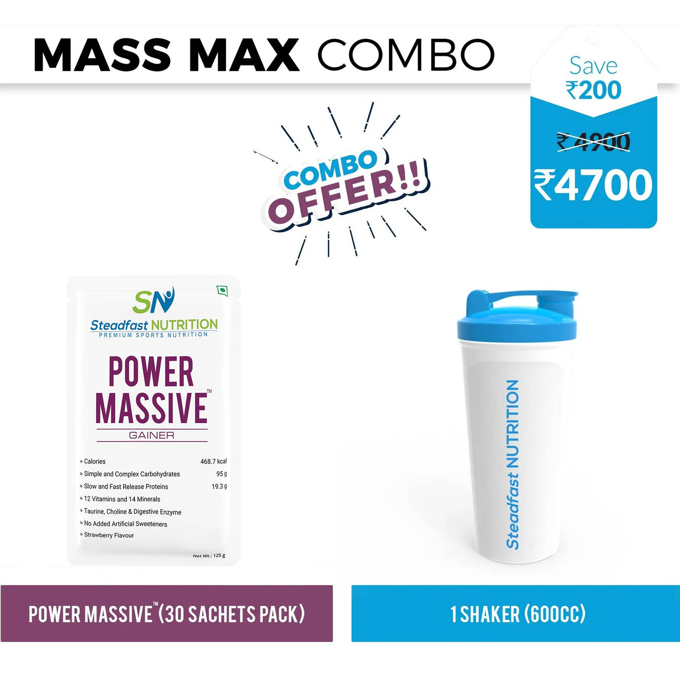 Mass Max Combo | Steadfast Power Massive and 600cc Shaker Combo